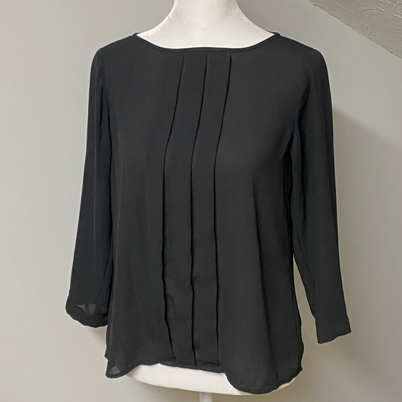LOFT | Tops | The Loft Black Pleated Top | Poshmark